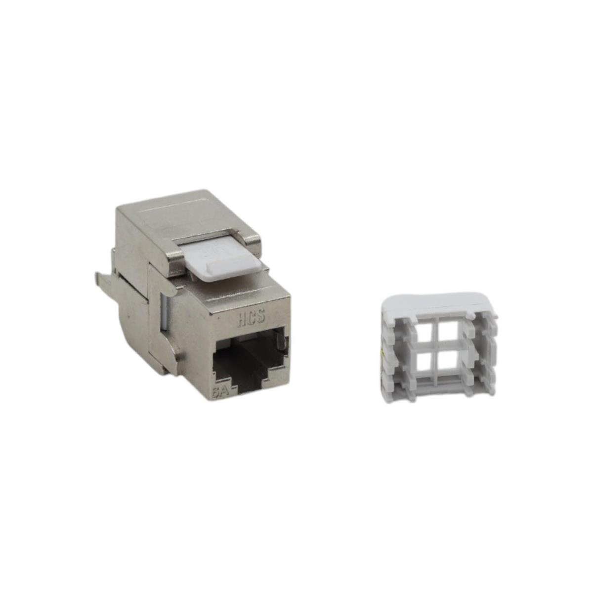 HCS Cat6A Ftp Toolless Keystone Jack Metal T568 A/B 180 Derece